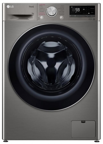 LG Пральна машина фронтальна, 7кг, 1200, A+++, 48см, дисплей, пара, інвертор, cріблястий | ERC ...