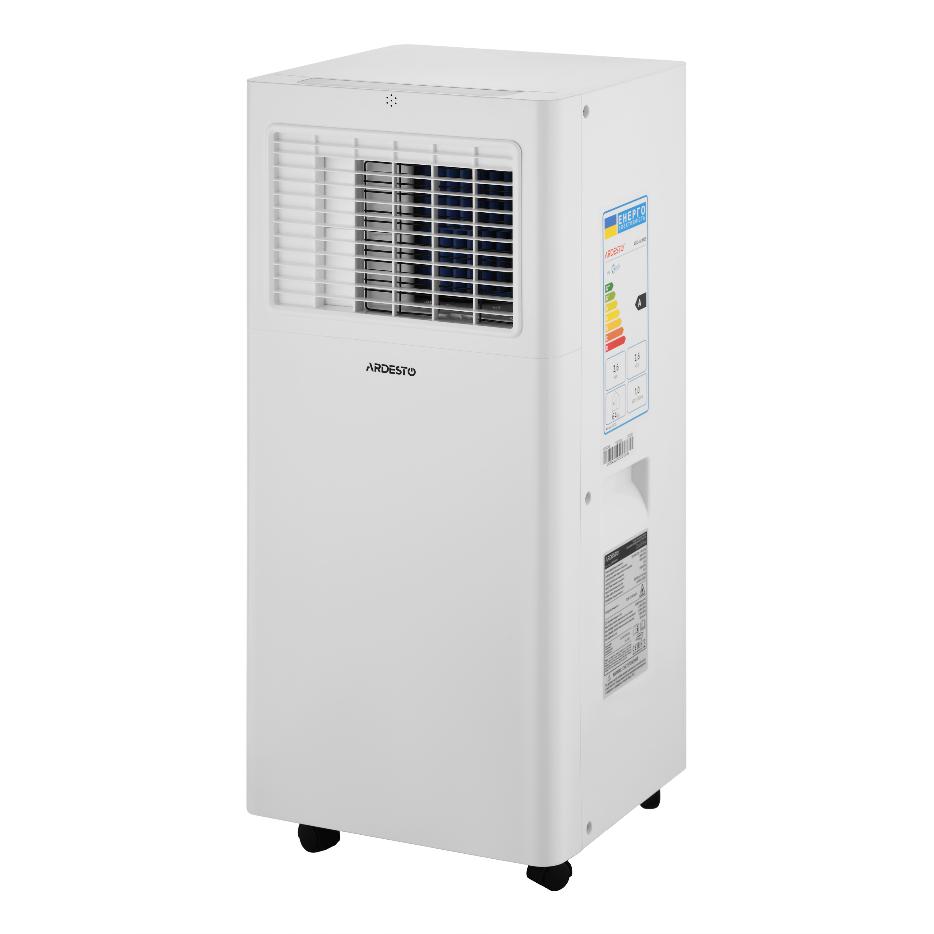 Кондиціонер мобільний Ardesto CoolFlex 25м2 on/off 9000BTU 2.5кВт A/- R290 білий | ERC Ukraine